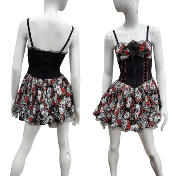 Lip Service | Dresses | Lip Service Goth Skull Web Tutu Mini Dress ...
